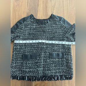 Zara | Tops | Nwt Zara Trf Collection Tweed Crop Top With Faux Leather ...